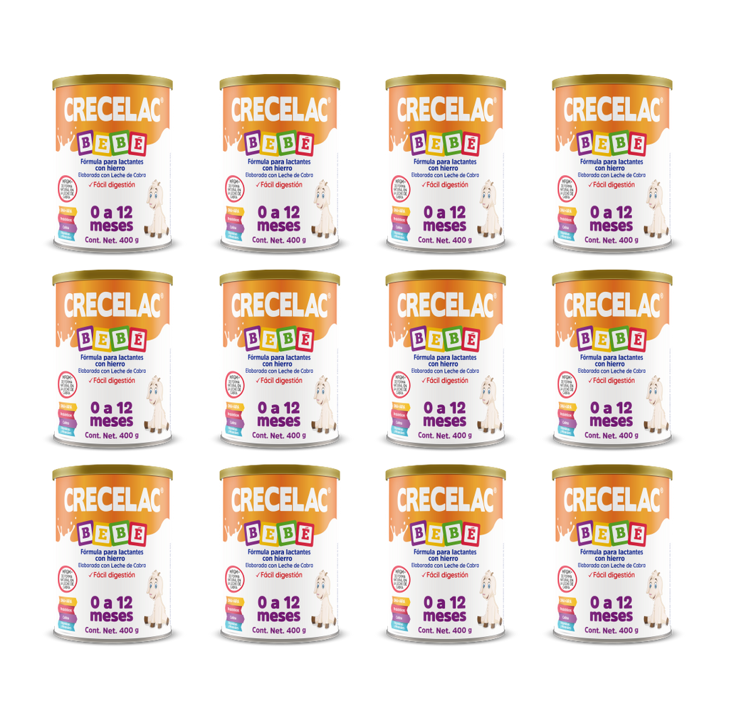 12 Pack Fórmula Crecelac Bebé 0-12 Meses 400gr | Compra en línea – CRECELAC