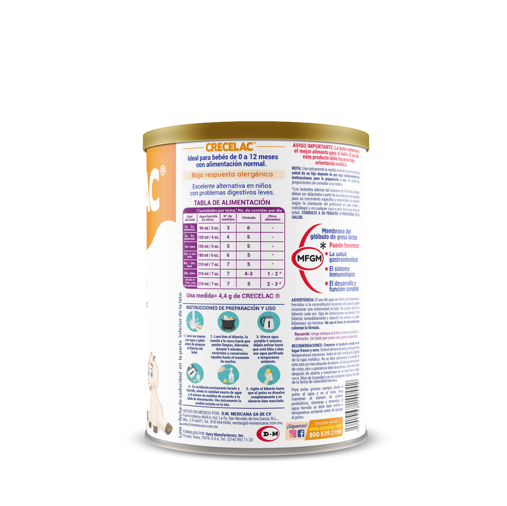 6 Pack Fórmula Crecelac Bebé 0-12 Meses 800gr | Compra en línea – CRECELAC