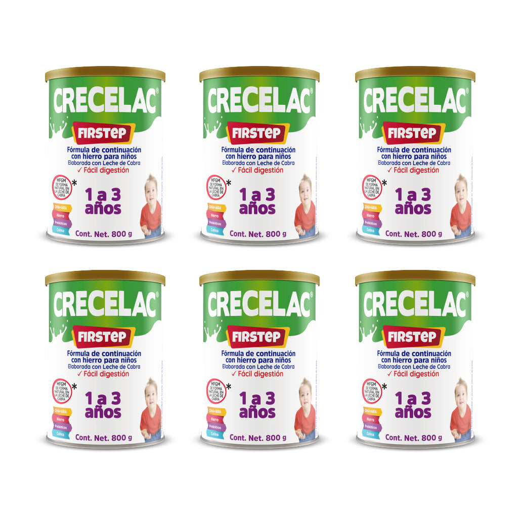 6 Pack Fórmula Crecelac Firstep 1-3 Años 800gr | Compra en línea – CRECELAC