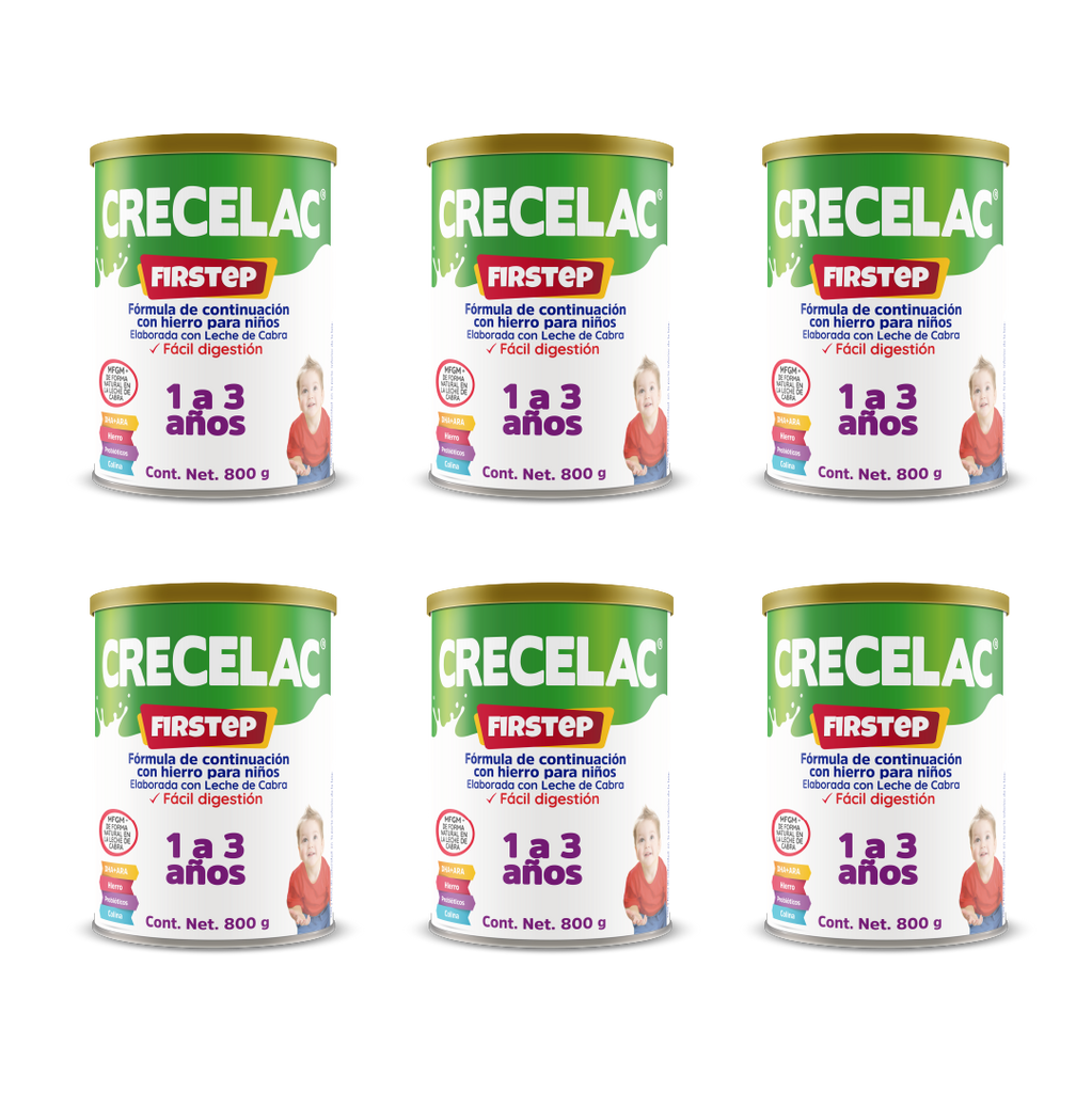 6 Pack Fórmula Crecelac Firstep 1-3 Años 800gr | Compra en línea – CRECELAC