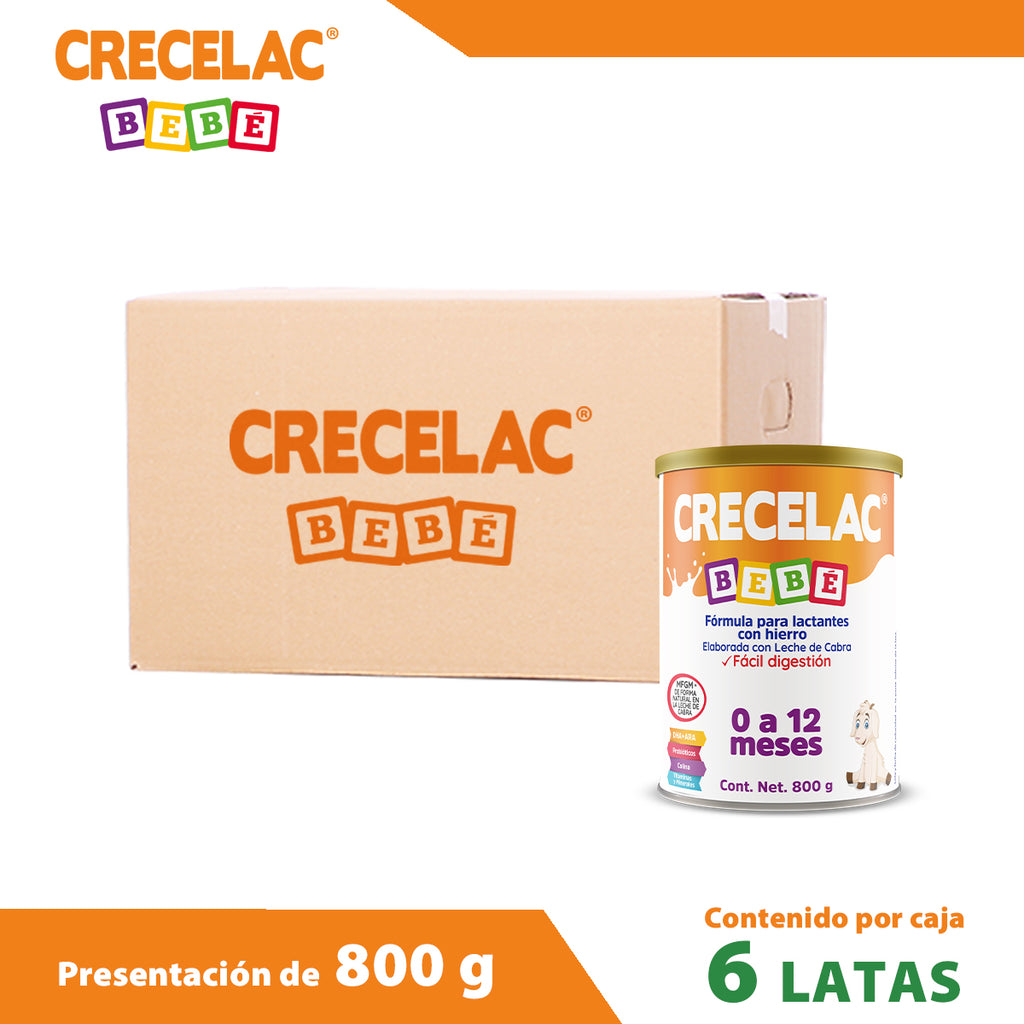 6 Pack Fórmula Crecelac Bebé 0-12 Meses 800gr | Compra en línea – CRECELAC