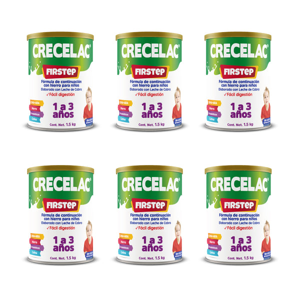 6 Pack Fórmula Crecelac Firstep 1-3 Años 800gr | Compra en línea – CRECELAC