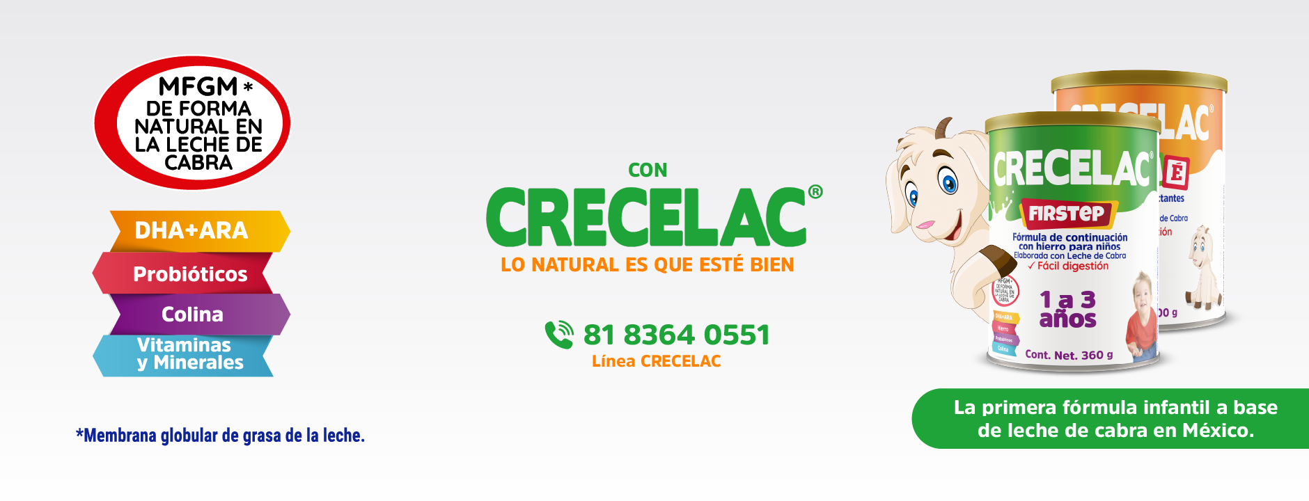 CRECELAC® | Fórmula Infantil a Base de Leche de Cabra