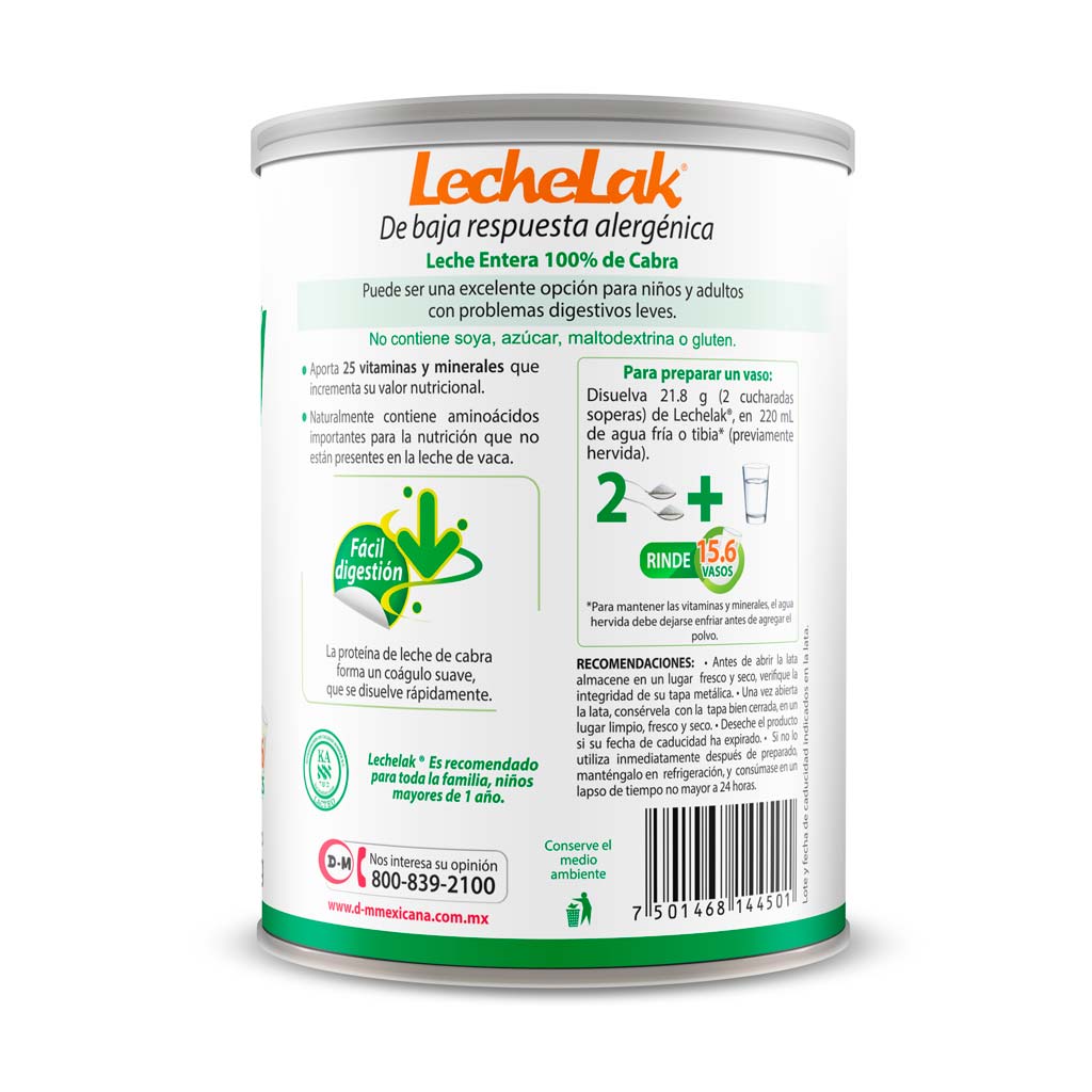 LecheLak Leche Entera de Cabra en Polvo 340gr | Compra en línea – CRECELAC