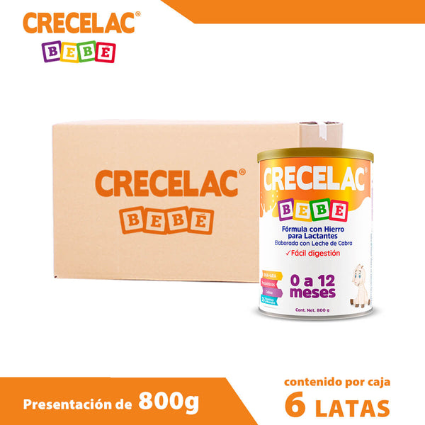 6 Pack Fórmula Crecelac Bebé 0-12 Meses 800gr | Compra en línea – CRECELAC